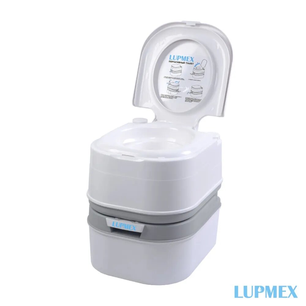 YUNUOJIA Биотуалет переносной LUPMEX 79001, объем баков 24+20л, ручная помпа, пластик, белый — фото 1