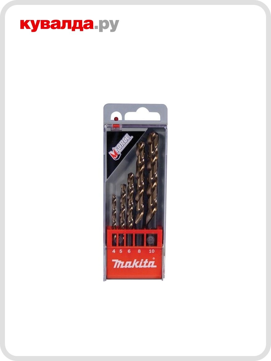 Набор сверл по металлу MAKITA M-Force 5шт. (4,5,6,8,10 мм) d-30508