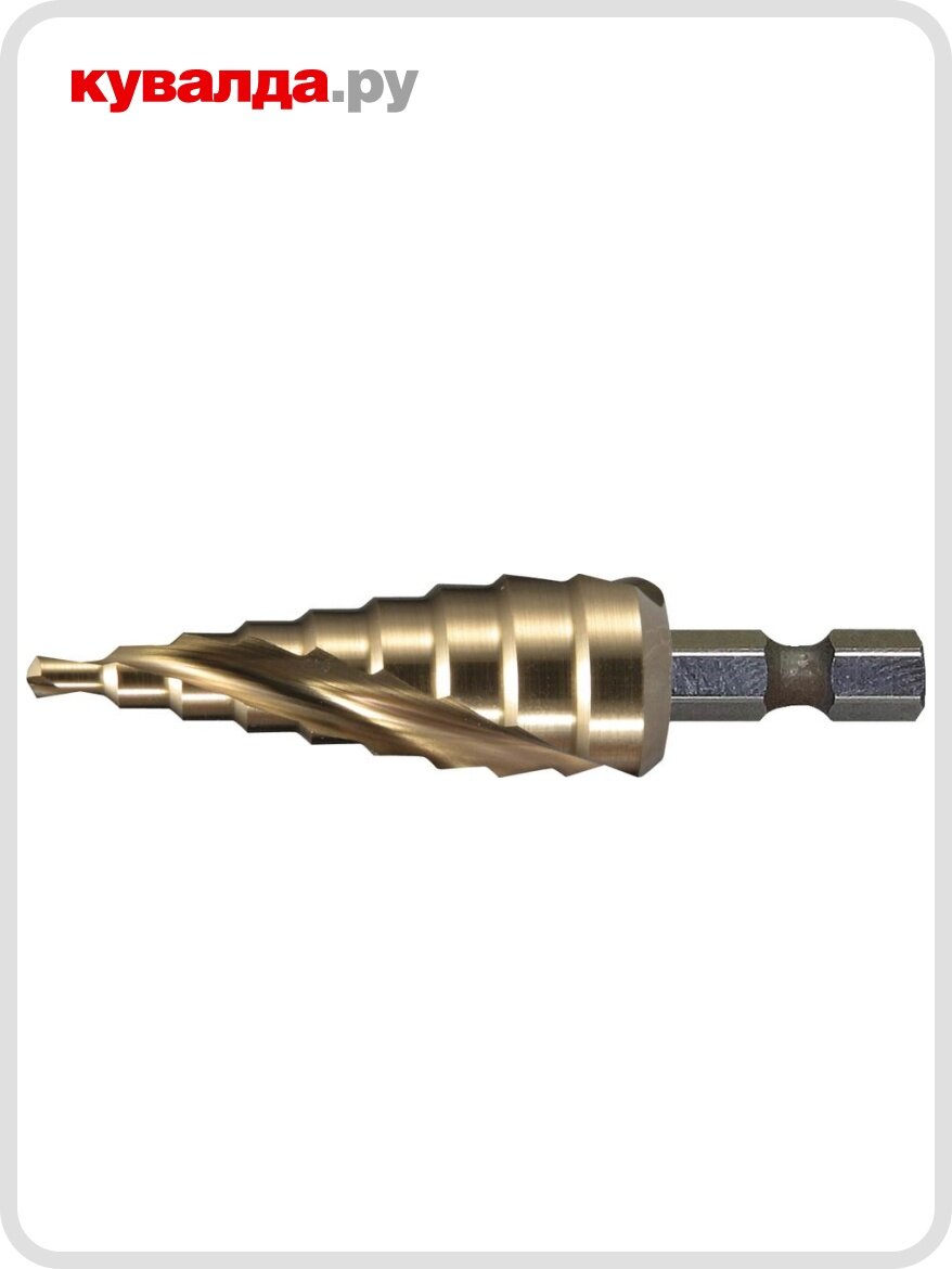 Сверло ступенчатое по металлу MAKITA D-40179 ступенчатое hss-tin с спиральным желобком, 4-12, 1