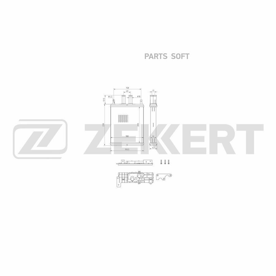 ZEKKERT MK-5170 Радиатор отопителя Lada Priora 07- Kalina (1117-1119 2192_ 2194_) 04- ()