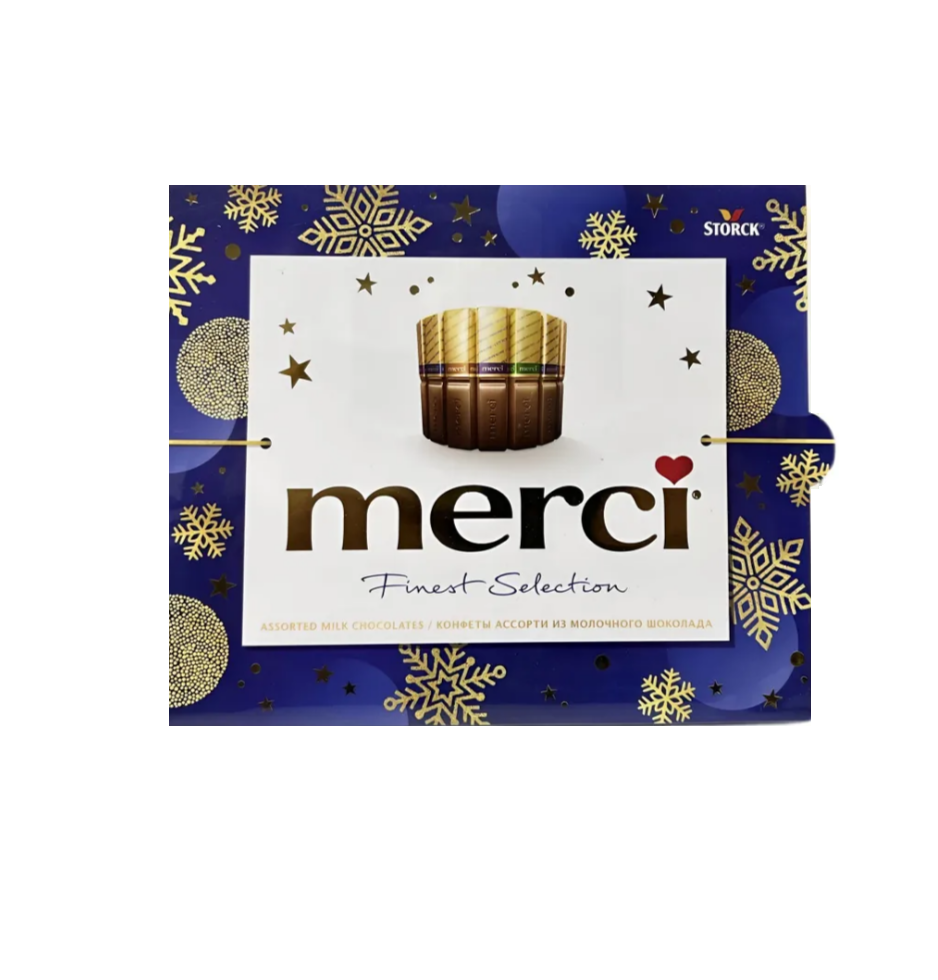 Подарочные шоколадные конфеты Merci, Ассорти (Новогодняя коллекция!), 250 гр.