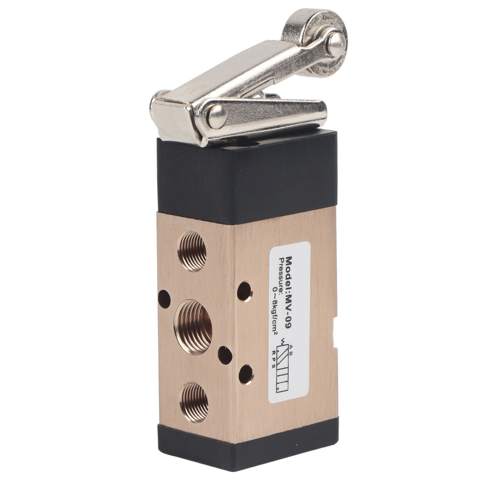 MV-09 Пневматический реверсивный клапан, 2-позиционный, 5-ходовой, с роликовым рычагом, механический клапан, 1/4 дюйма, PT