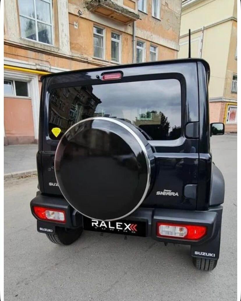 Бокс запасного колеса (205/70 R15) нержавейка с черной глянцевой тарелкой