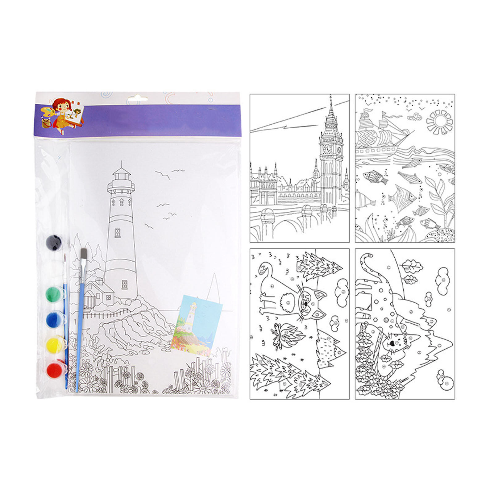 Набор акриловых красок для детей: DIY цифровая живопись, мультяшные рисунки, комплекты для рисования