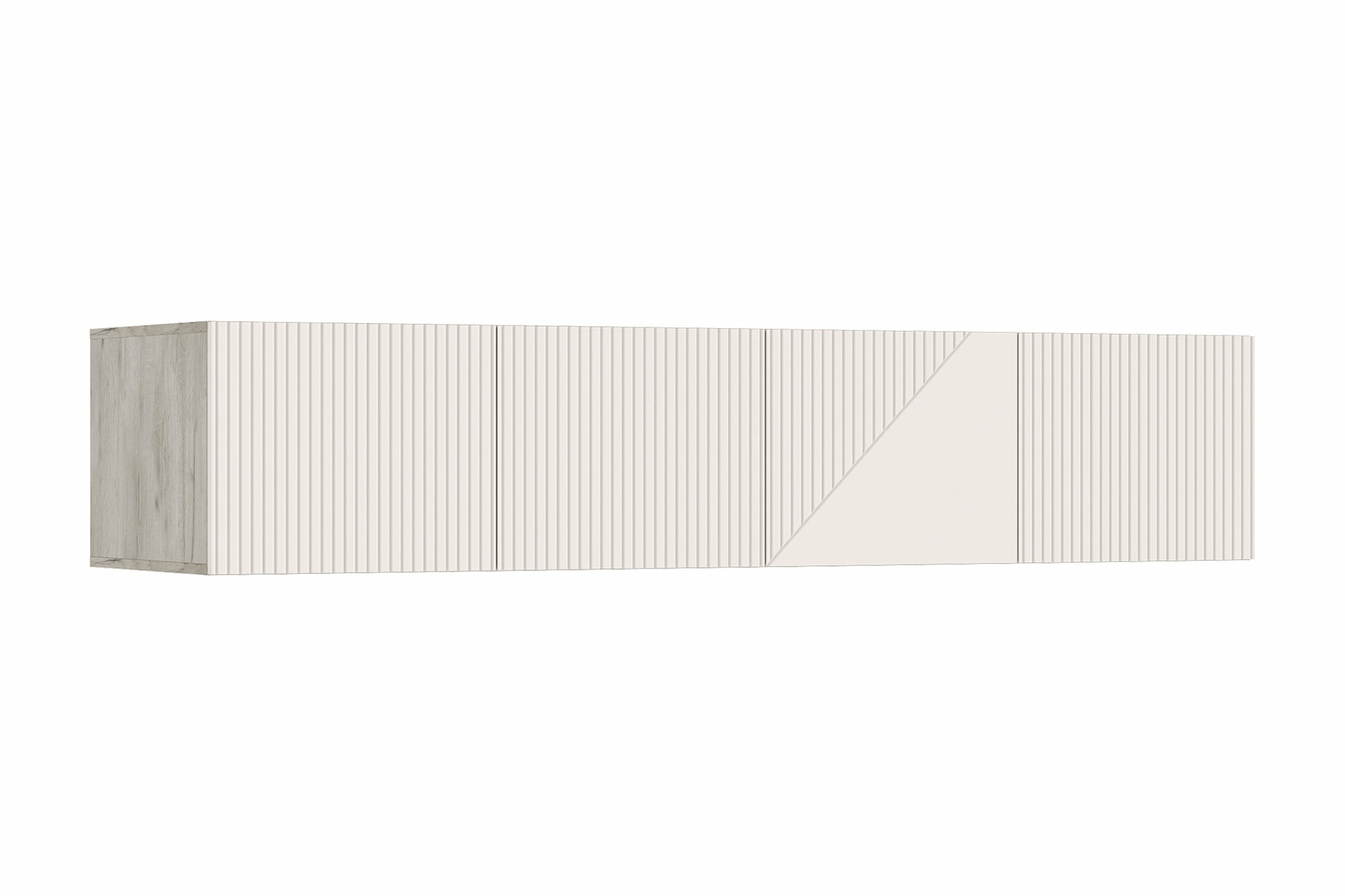 Антресоль на шкаф четырехдверная Нонтон Ирис, 180x51x36 см, дуб крафт серый / кашемир