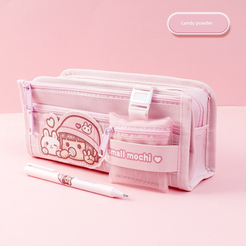Многосекционный маленький пенал для карандашей в стиле моти, большой вместимости, сетчатый пенал для девочек,