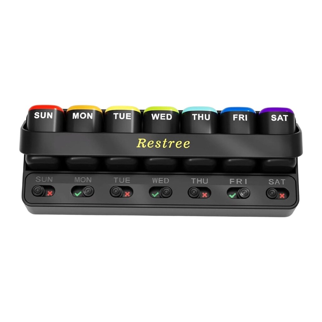 Портативный контейнер на 7 дней со съемными перегородками, дизайн из ABS для путешествий