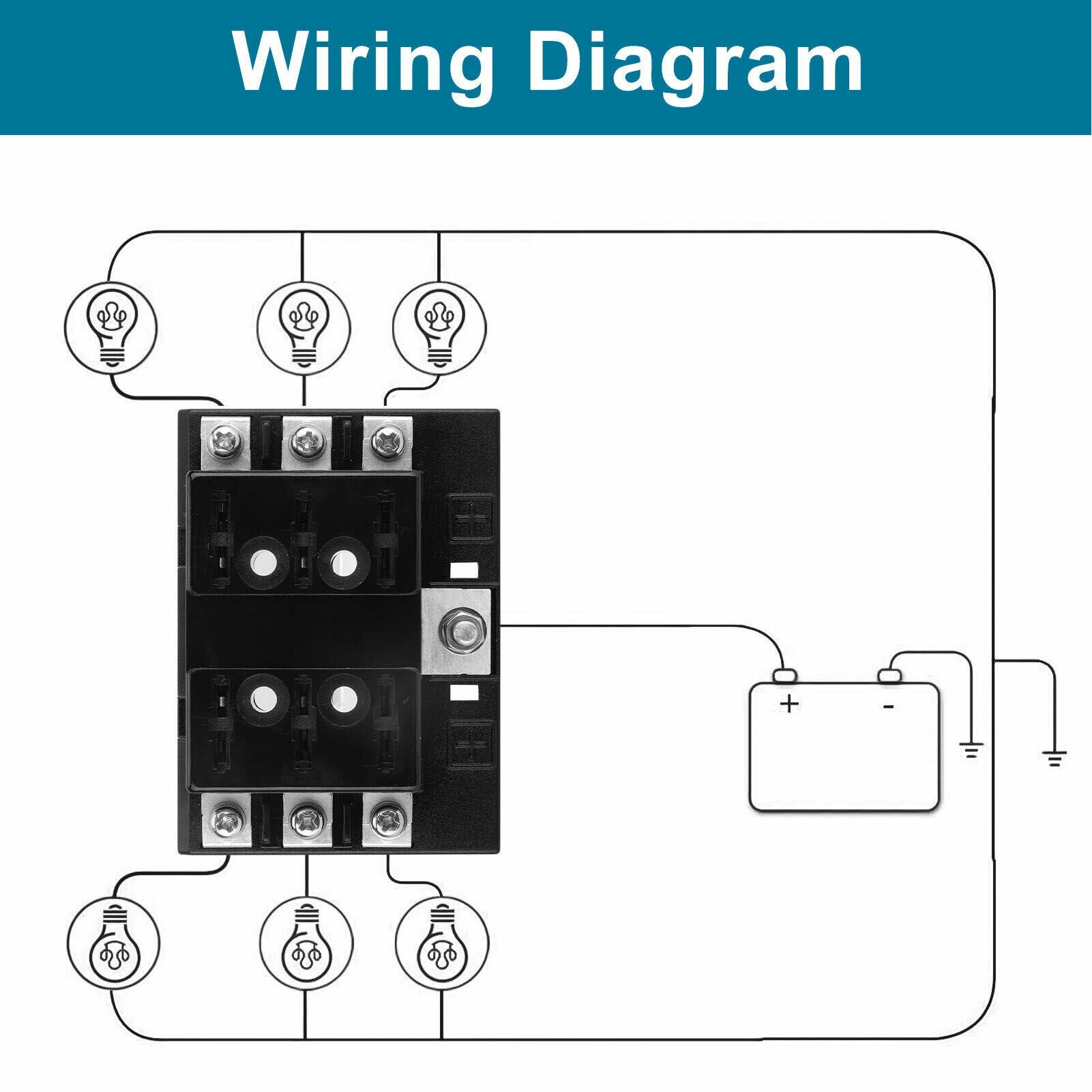 Блок предохранителей Блок предохранителей ATC ATO для лодок, морских транспортных средств, автодомов, автомобилей Traile, от 12 до 36 В постоянного тока, 6 контактов