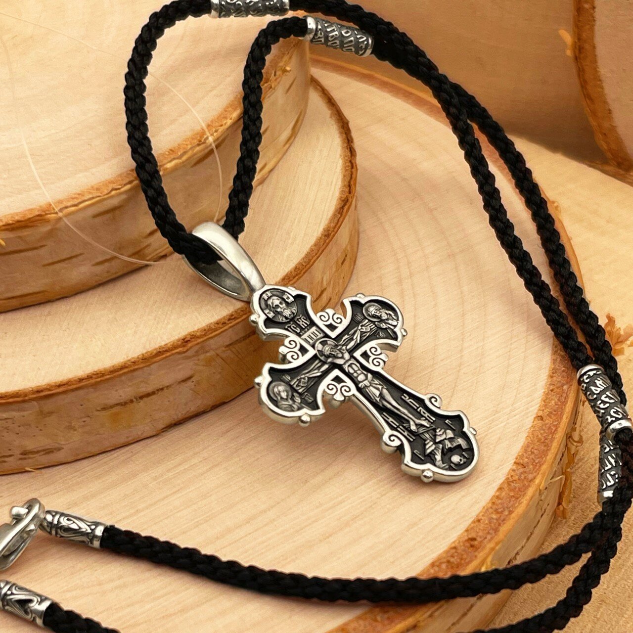 Комплект украшений, серебро, 925 проба, чернение, оксидирование