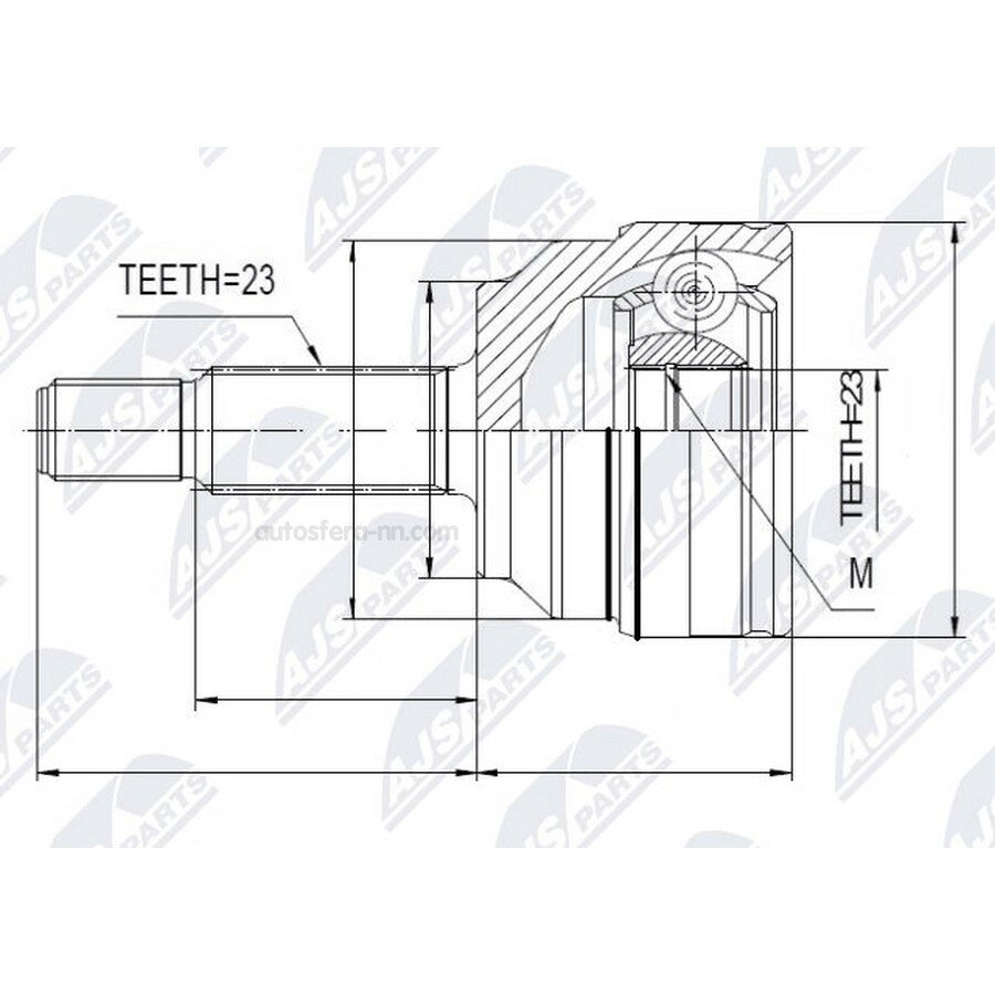 NTY NPZRE021 NPZ-RE-021 NTY, ШРУС наружный RENAULT KANGOO 1.6 , 1.9D 00 -03 , SCENIC RX4 1.9D , 2.0 00 -03.08, КИ