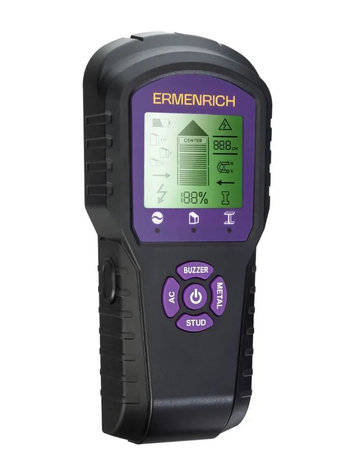 Детектор скрытой проводки Ermenrich 83836 Ping SM60 черные и цветные металлы/проводка/дерево