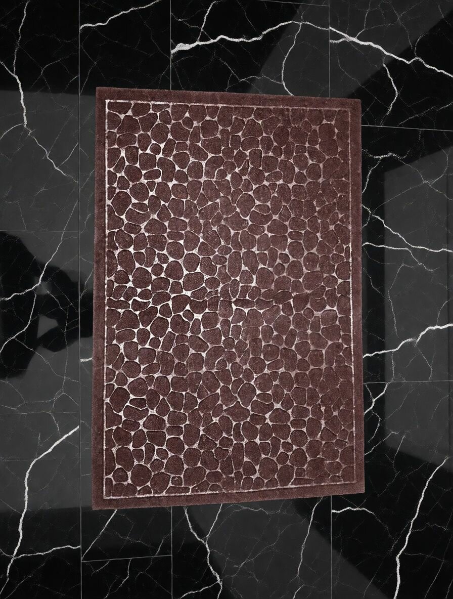 Галька Морская", 40х60см, шоколад // Коврик придверный влаговпитывающий "Kovrik Line