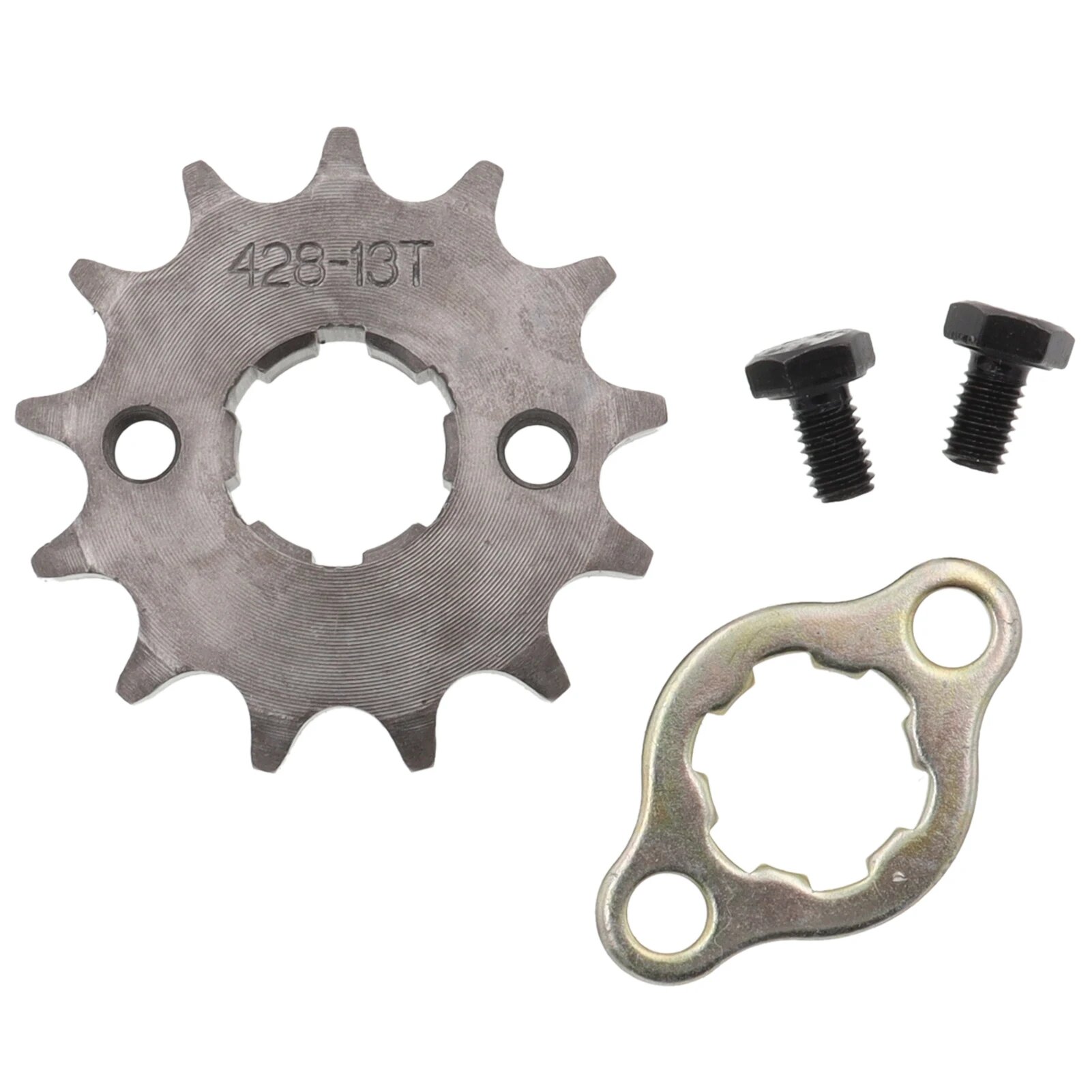 Передний двигатель 428 # 10T 11T 12T 13T 14T 15T 16T 17T 18T 19T Зубья 17 мм 20 мм Цепная звездочка с фиксатором пластины 428-20mm-13T