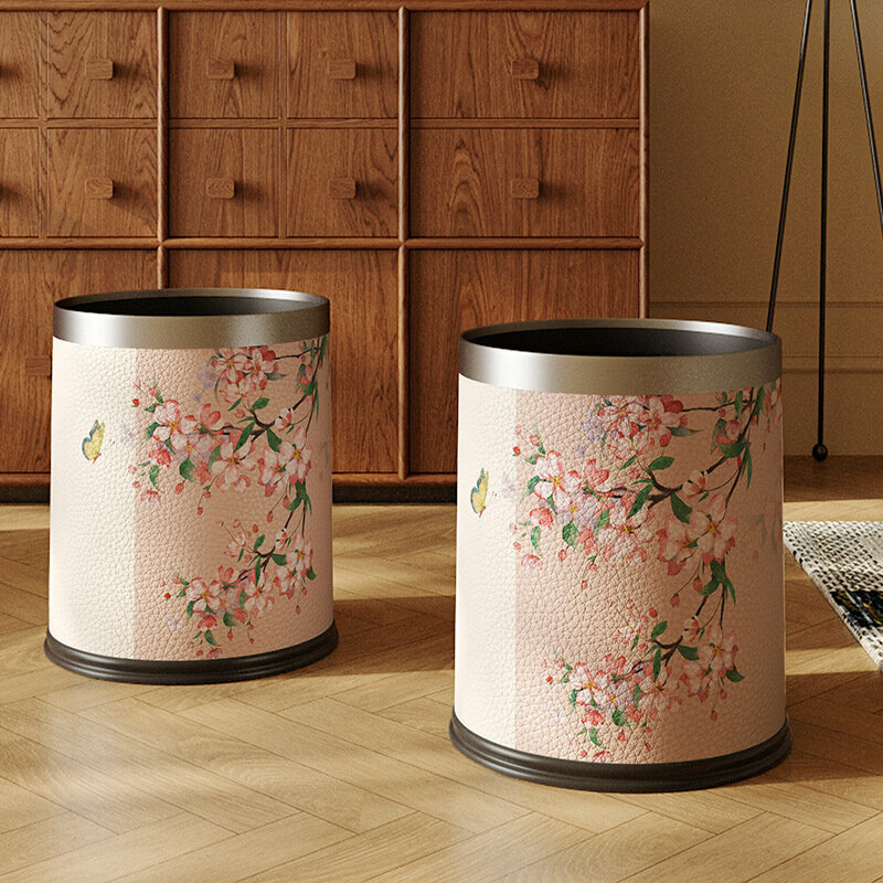 【ХИТ 2025】Кожаный мусорный бак в американском стиле — Элегантный антизапах для гостиной и спальни!