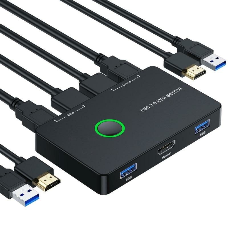 USB 3.0 KVM Switch 2 компьютера 4K60Hz