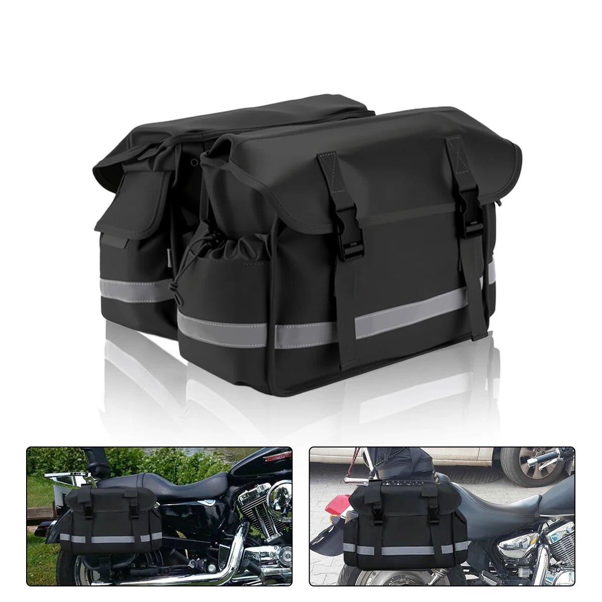 Универсальная Холщовая Сумка-кофр Для Мотоцикла Harley, Honda, Suzuki, Kawasaki, Велосипеда MTB, Черная/коричневая/зеленая