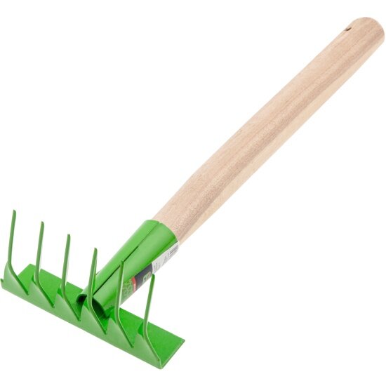 Грабли Сибртех витые 6-зубые, 120 x 390 мм, деревянная рукоятка 61758
