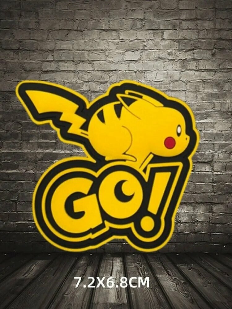 Шеврон на липучке, патч из ПВХ, Тактический значок Пикачу, нарукавная повязка, патч на рюкзак