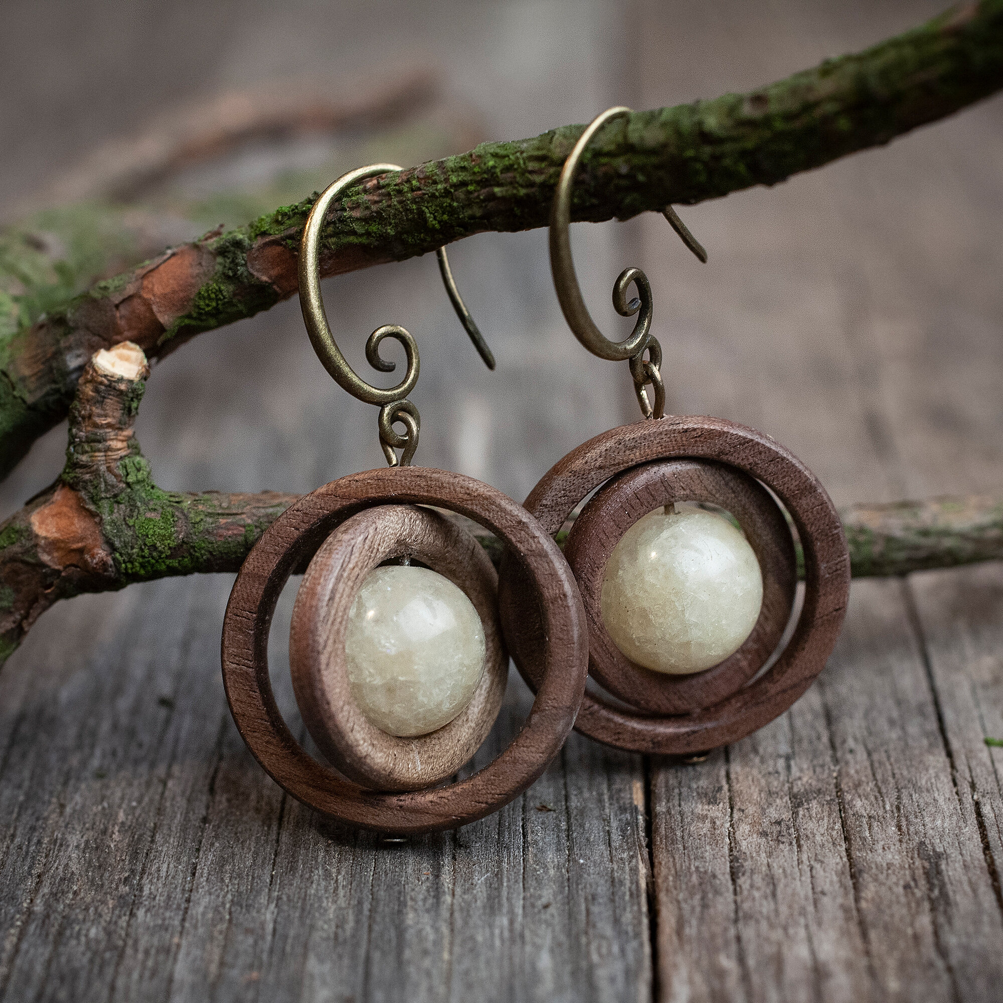 Серьги-трансформеры, берилл