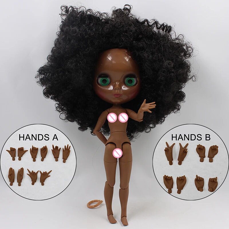 DBS Blythe кукла 30 см, черная кожа, doll with hands