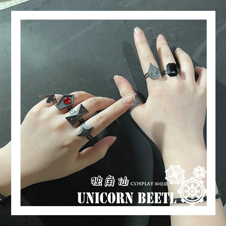 Посох Гомы Ху Тао из Genshin Impact Черный, Один размер, 10PCS ring