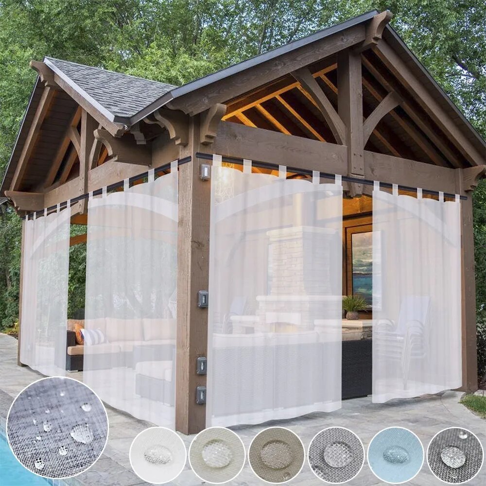 Mupoo Штора уличная 132х213 см крепление Липучка белый