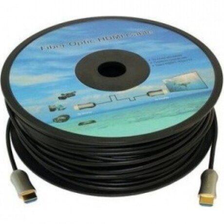 Кабель аудио-видео Fiber Optic HDMI (m)/HDMI (m) 25м. Позолоченные контакты черный