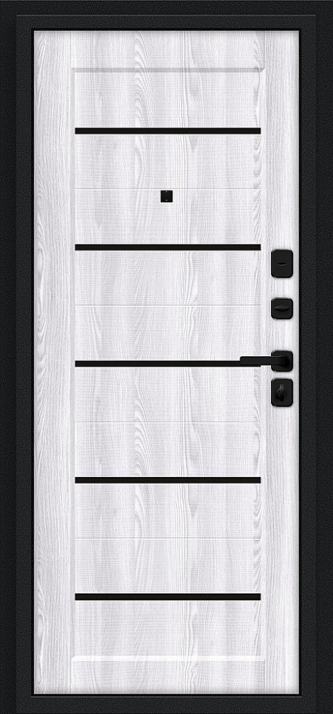 Входная Дверь Bravo Борн/SBlack Букле Черное/Riviera Ice 860x2050, 960x2050мм / Браво.