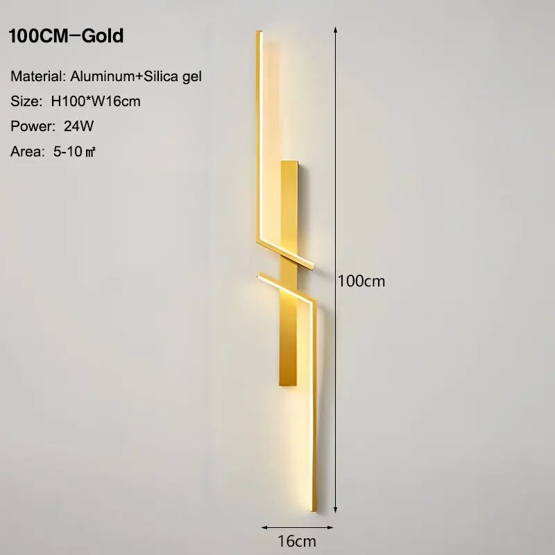 Настенный светильник 100см B Gold, нейтральный свет