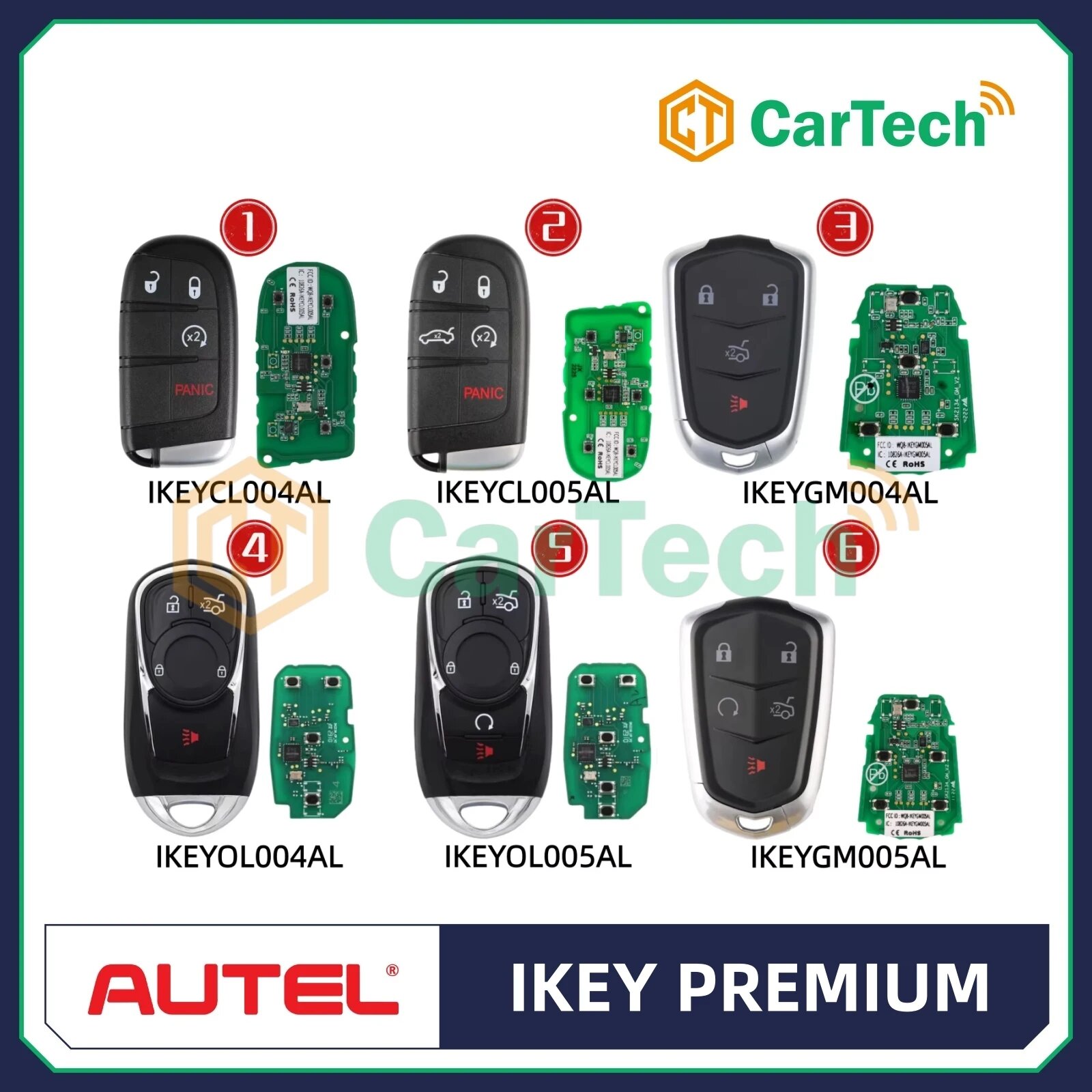 Autel IKEY Premium IKEYCL005AL, 3 кнопки, черный