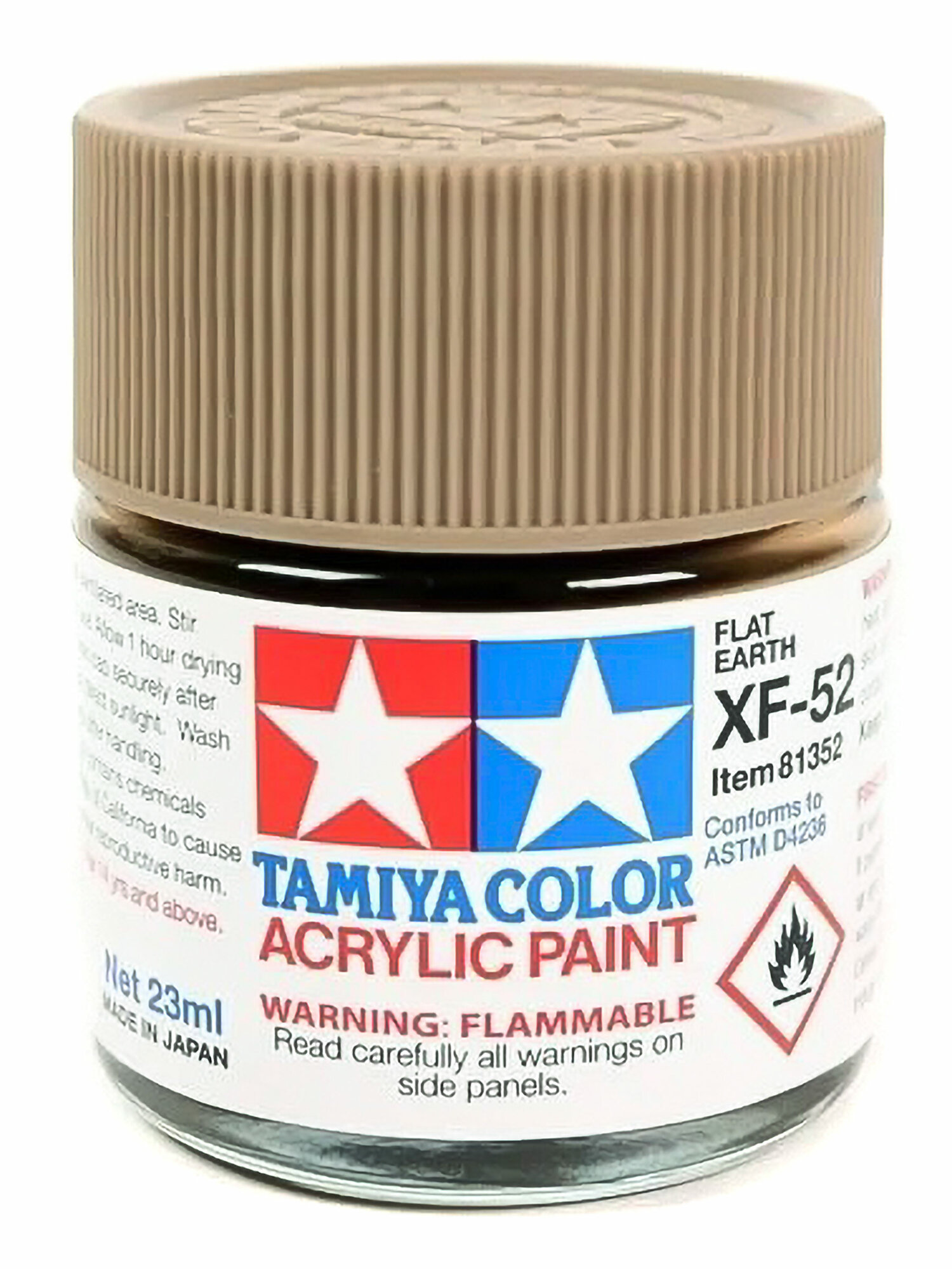 Краска акриловая Tamiya Color XF-52 Flat Earth 81752 матовая, 10 мл