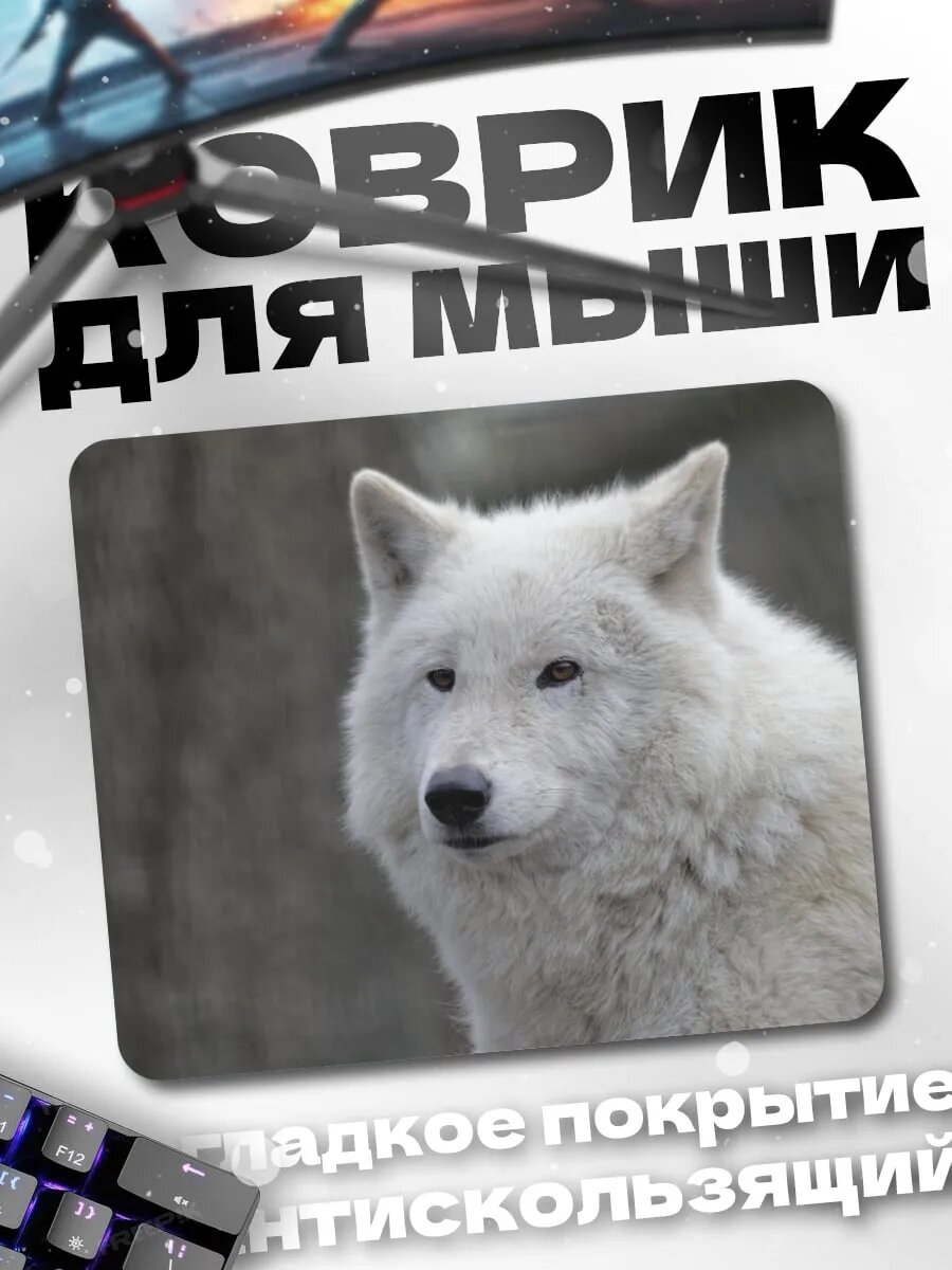 Коврик для мыши Белый волк