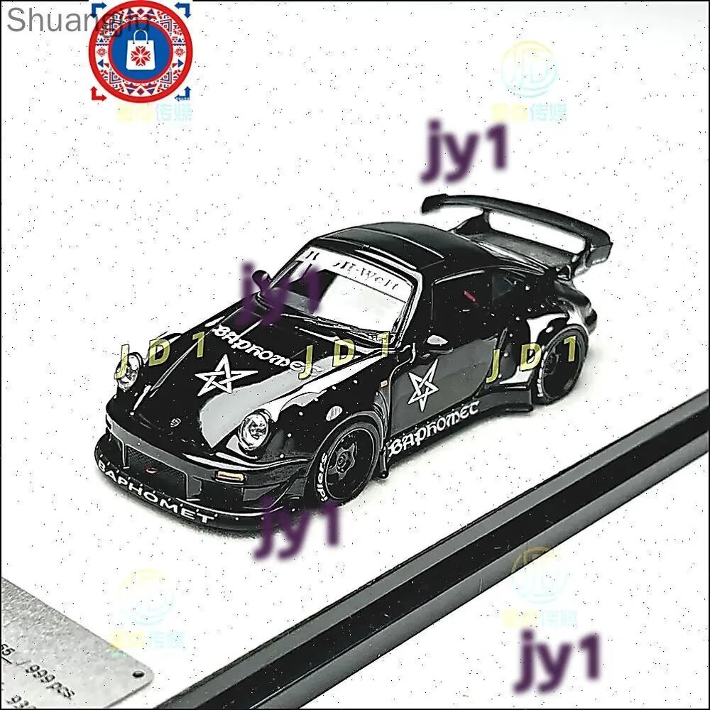 Машинка PGM 1:64 Porsche 930 Black Star RWB Full-Open, металл, 7 см