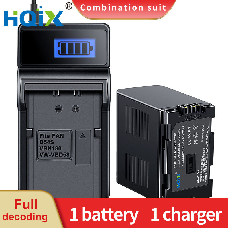 HQIX для Panasoinc NV-DS68 DS7 DS200 D401 DS8 DS77 EX1 DS88 DS99 DS150 EX3 GX7 M20 EX21 RX66 камера CGR-D28S зарядное устройство Аккумулятор