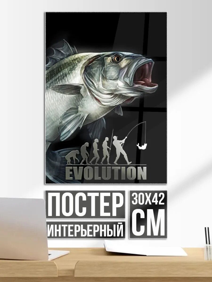 Постер на стену Эволюция - рыбалка