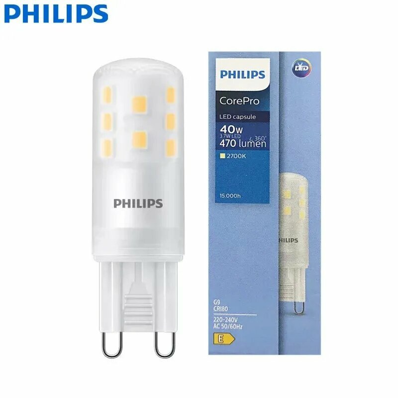Игловой конденсатор Philips LED G9 1,9W 2,7W 3,7W 4W CorePro лампы, 2700K теплый 220 - 240V кристаллическая лампа миссии вместо галогенированной лампы G9.