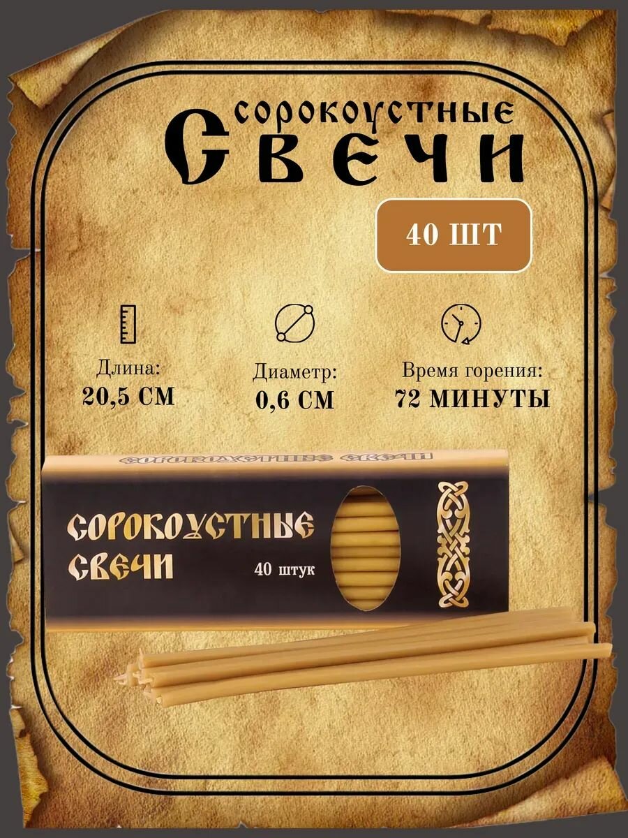 Свечи церковные сорокоустные