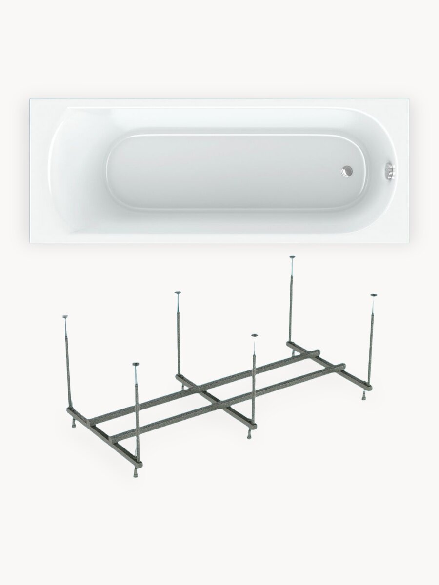 Ванна ALTBACH серия BACH Европа 170х70 на каркасе акриловая