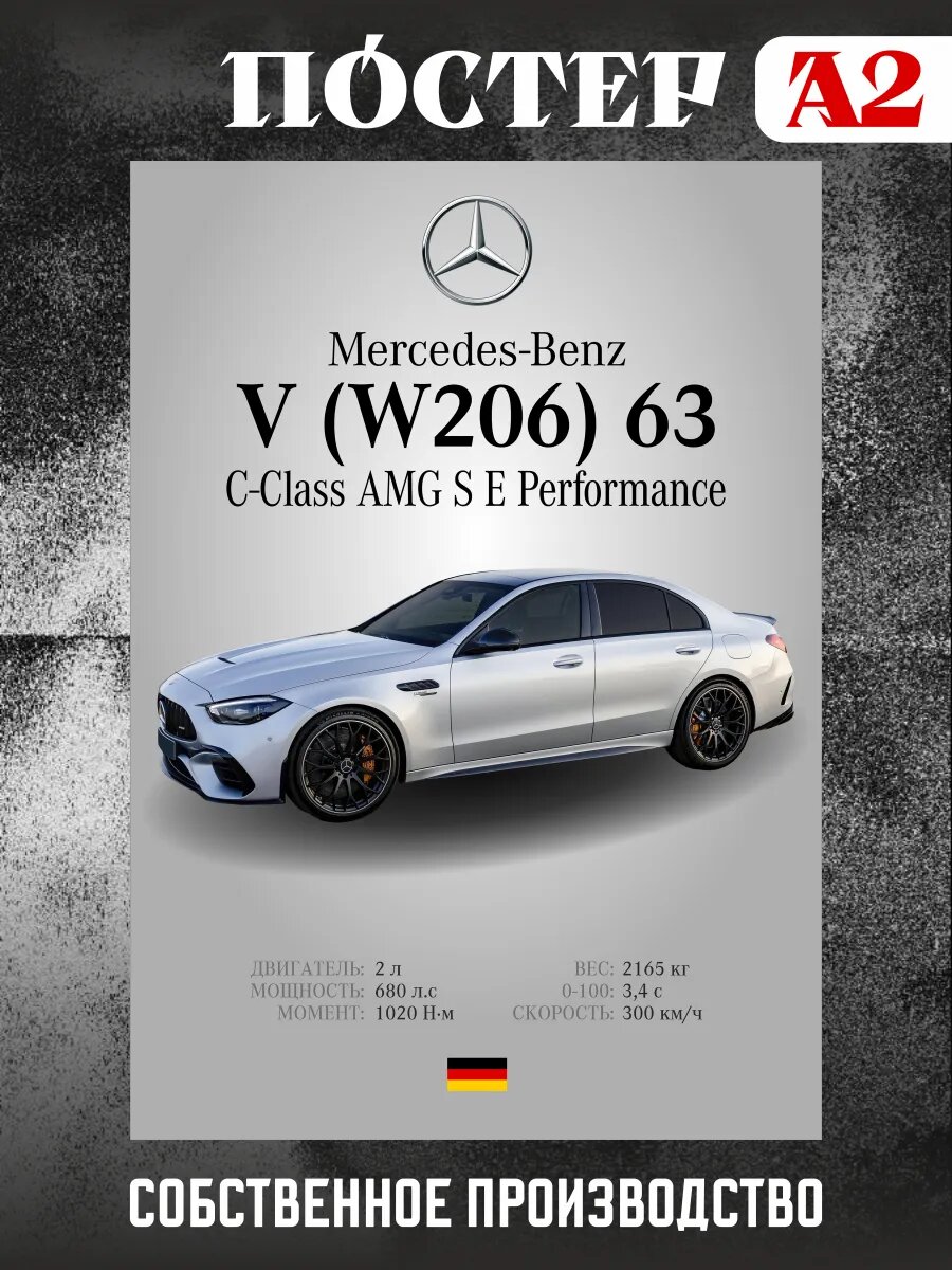 Постер на стену интерьерный А2 Mercedes-Benz V (W206) 63