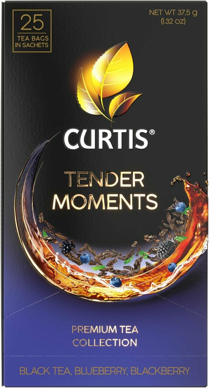 Чай черный CURTIS Tender Moments арома, 25пак x 5 упаковок