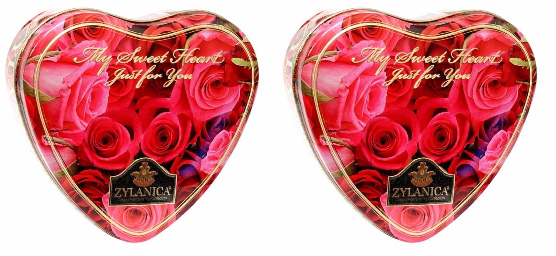 ZYLANICA Чай листовой Сердце Red Roses, Super Pekoe, черный, 100 гр, 2 уп