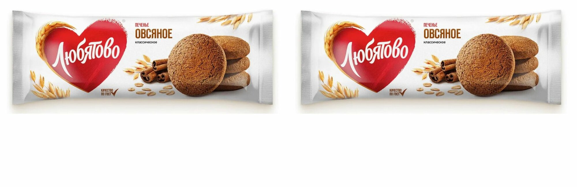Любятово Печенье овсяное Классическое, 200 г, 2 шт