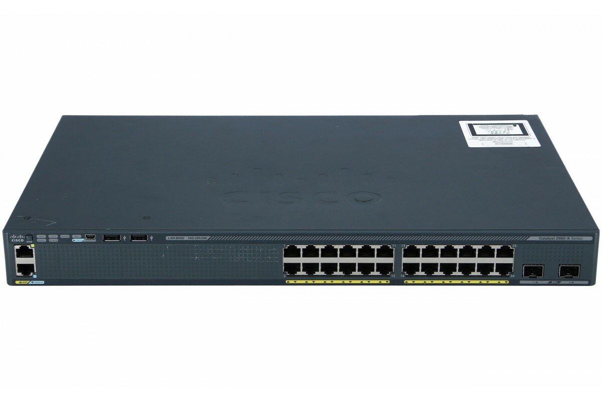 Коммутатор Cisco WS-C2960X-24TD-L 24х10/100/1000 Мбит/с 2х10G SFP+
