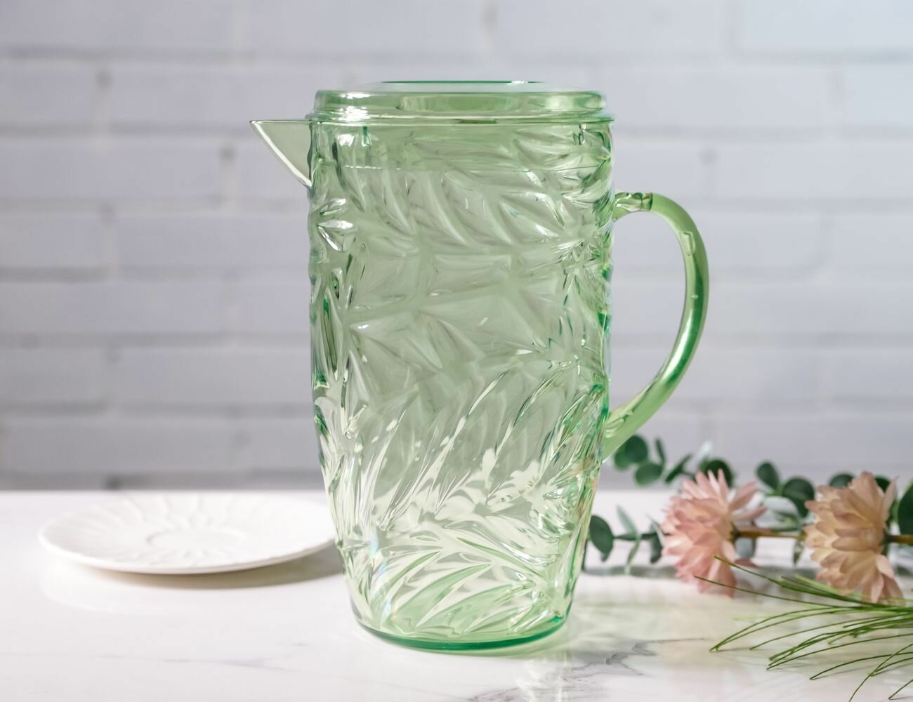 Кувшин, пластик, зелёный, 26х13 см, Kaemingk