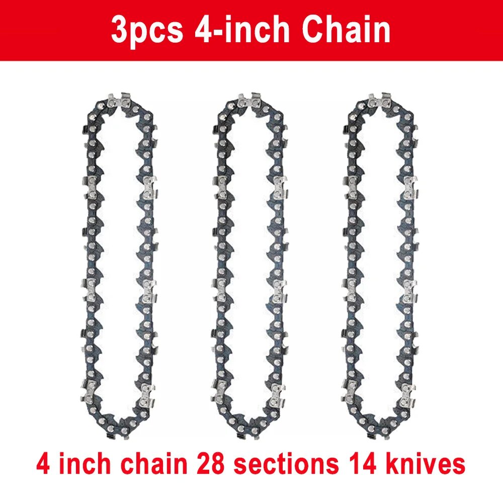 Стальные цепи для мини-электропилы 4/6/8 дюймов 3pcs 4-inch Chain