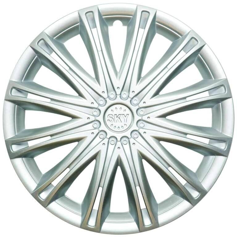 Автомобильные колпаки на диски скай R13", серебристый, в комплекте 4 колпака