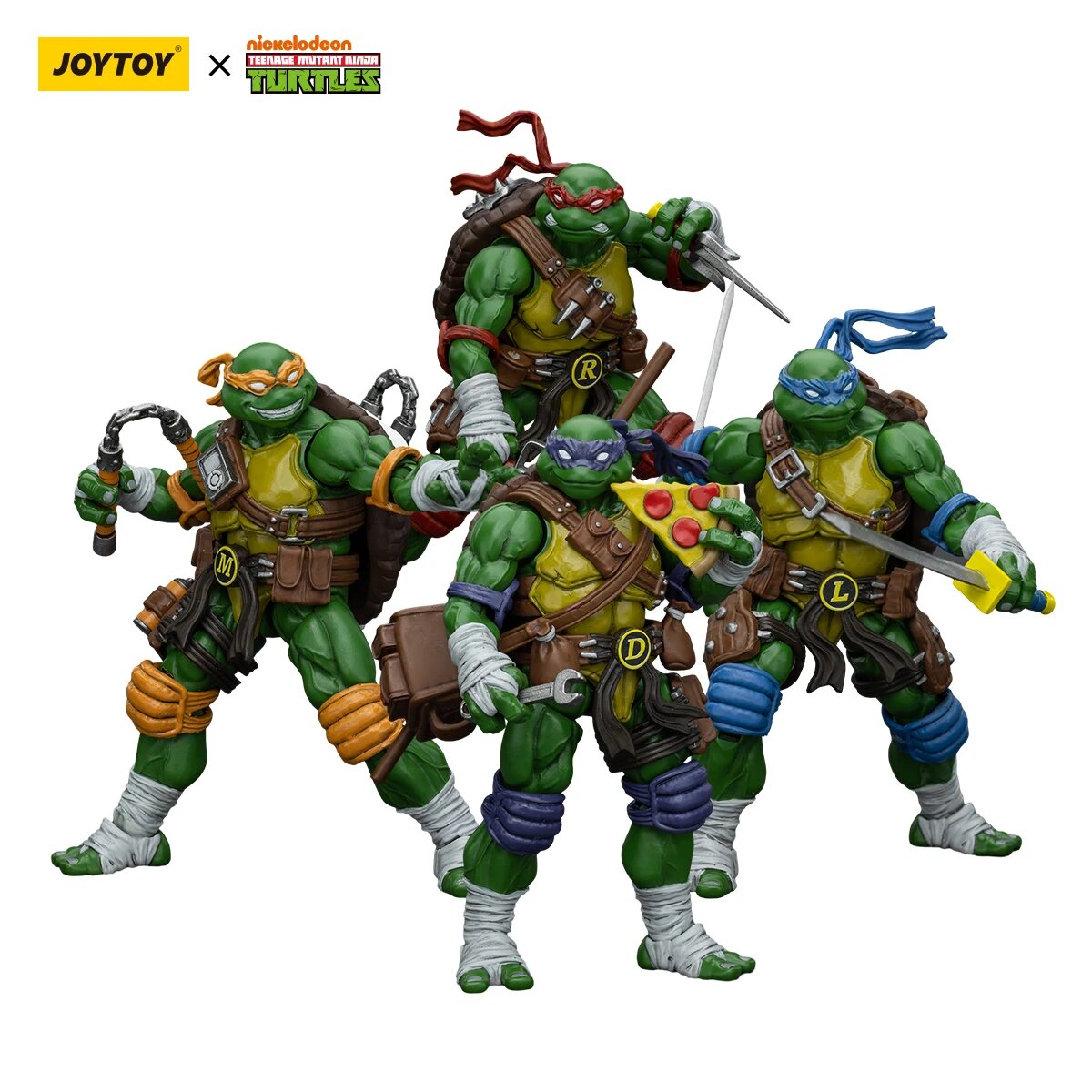 JOYTOY TMNT Фигурки 1/18 Микеланджело Донателло Леонардо Рафаэль TMNT 4PCS