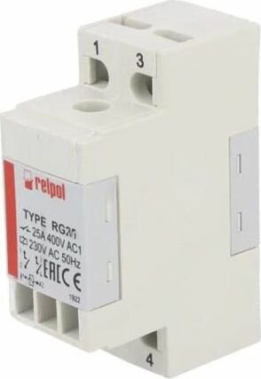 Реле RELPOL RG25-3022-28-3230 Реле: электромагнитное DPST-NO Uобмотки: 230ВAC 25A/400ВAC 1шт