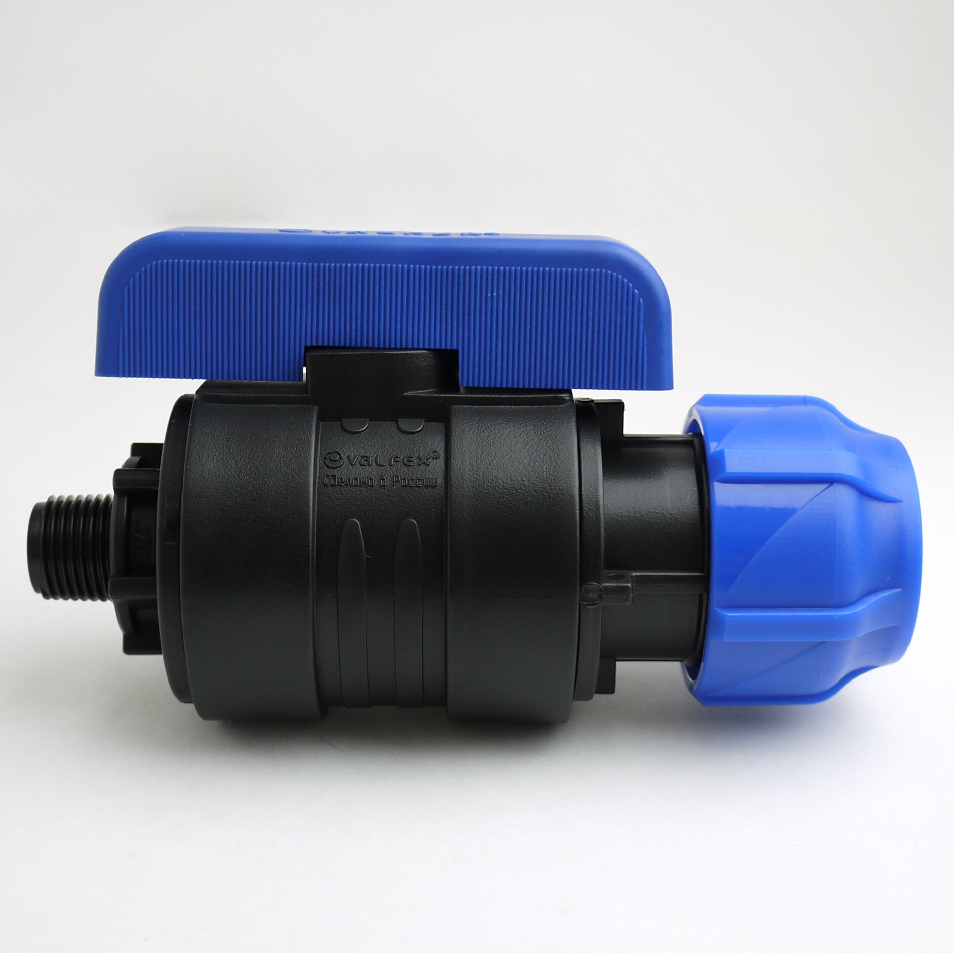 Кран шаровый ПНД 32 - 1/2" цанга / наружная резьба