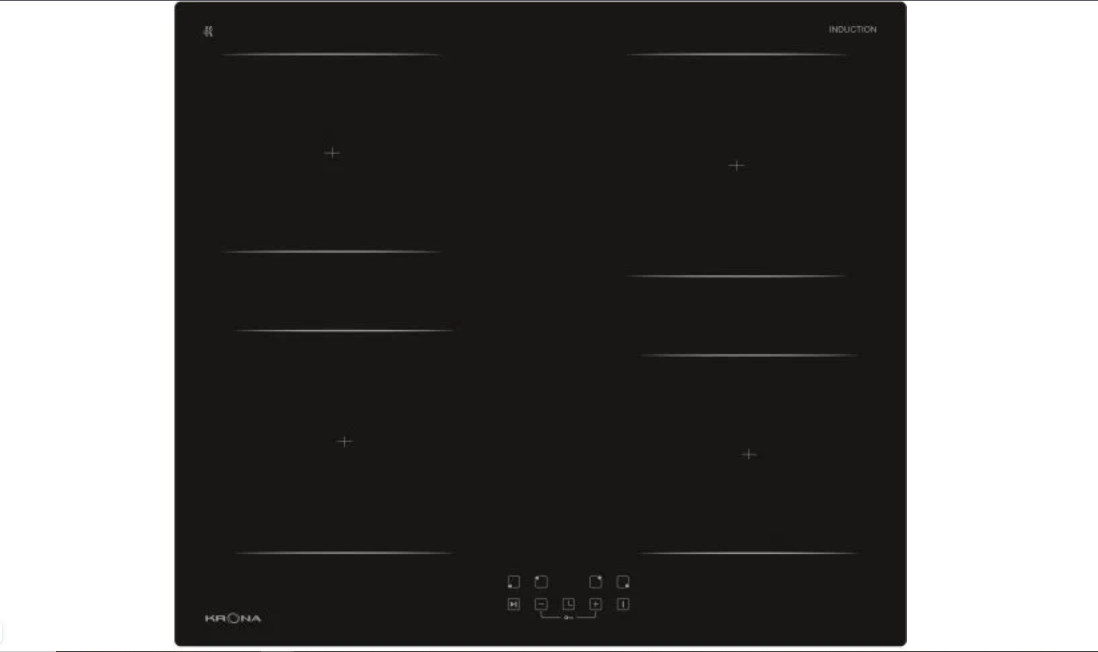 Варочная панель Krona "REMO 60BL", встраиваемая, 60x52см, сенсорное управление, черная